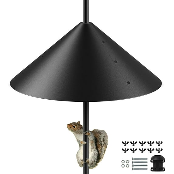 19 Inch Metal Squirrel Baffle for Bird Feeder Pole, Outdoor Squirrel ...