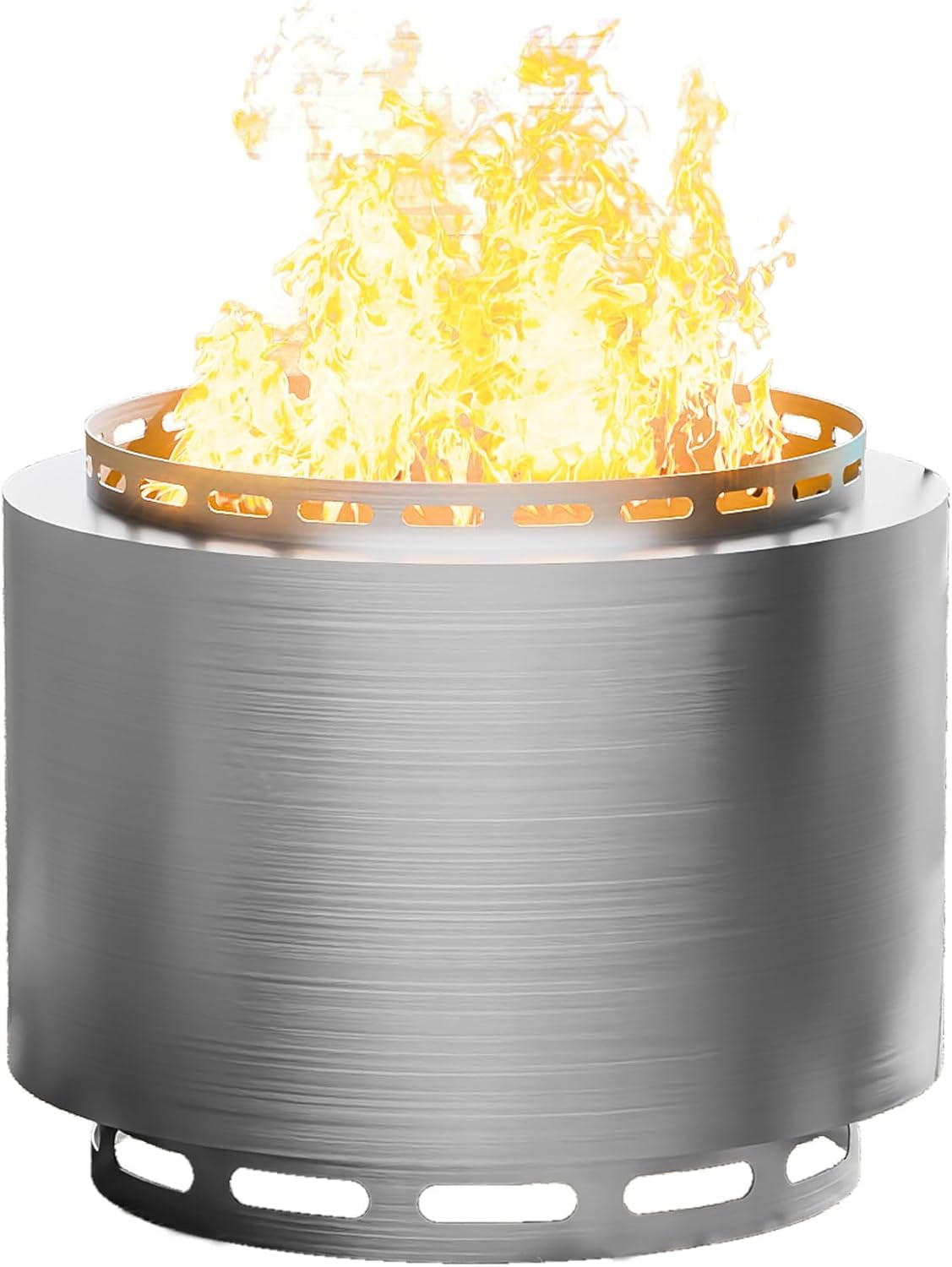 19 Inch Patio Fire Pit Outdoor Smokeless Fire Pit Portable Stainless ...