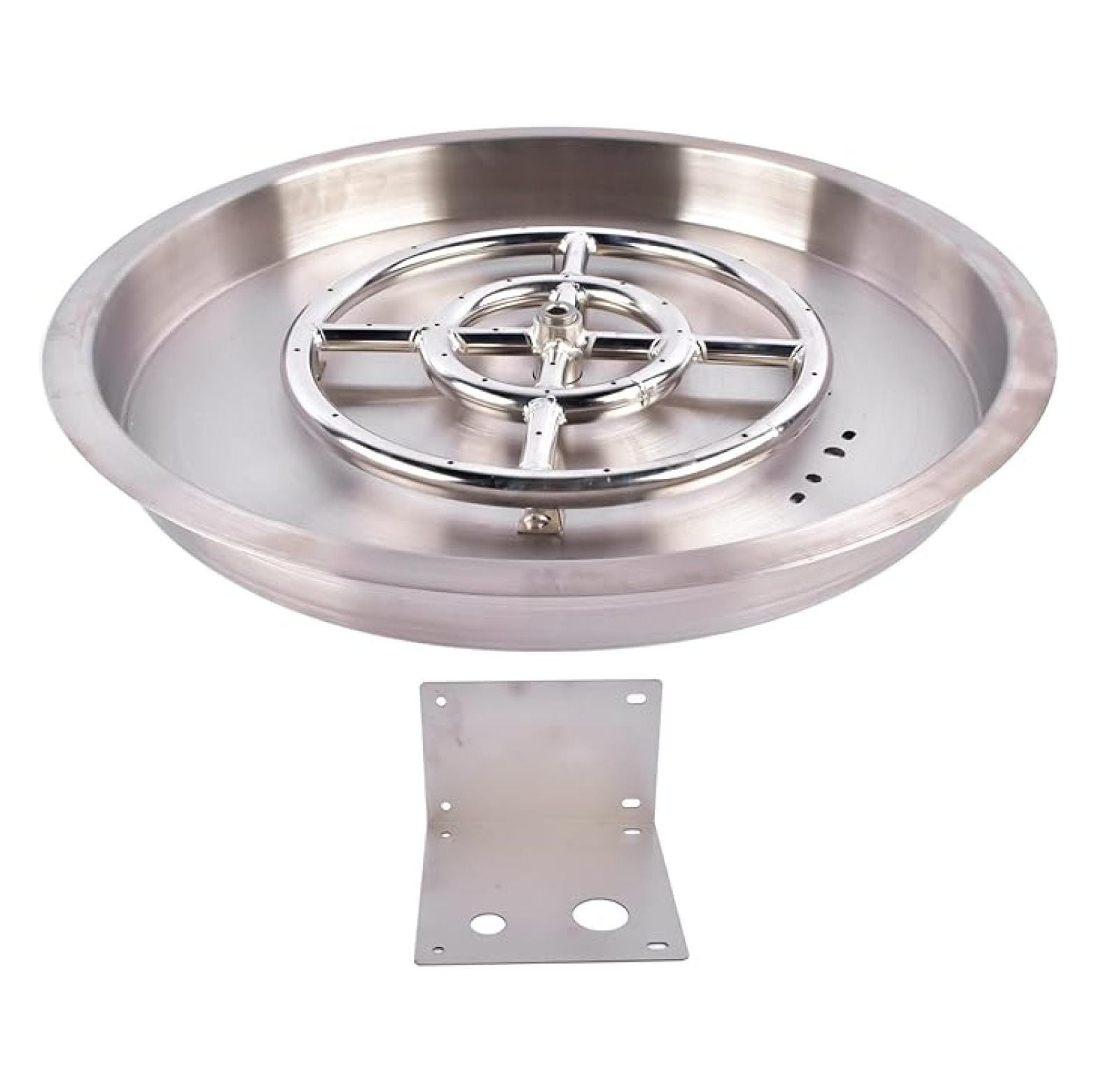 19 Inch Round Drop-in Fire Pan, 92000 BTU Stainless Steel Burner for ...