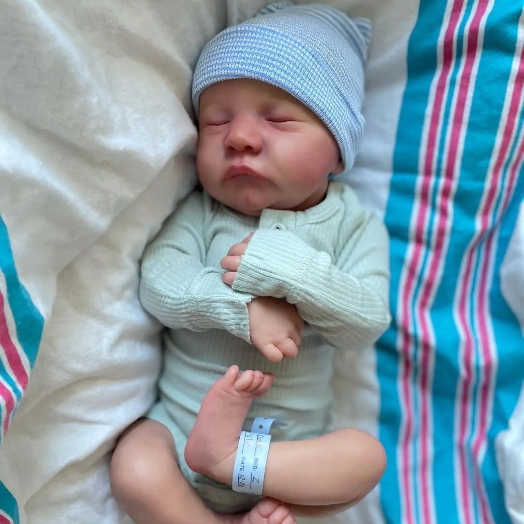 19 Inch Soft Silicone Reborn Levi Asleep Baby Doll Toy For Girl Cloth ...