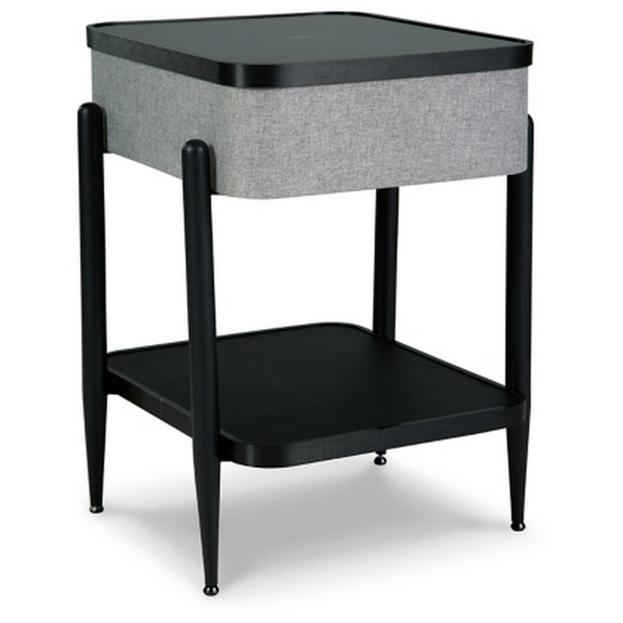19 Inch Speaker Accent Table, Wireless Charger, Bluetooth, Black, Gray ...