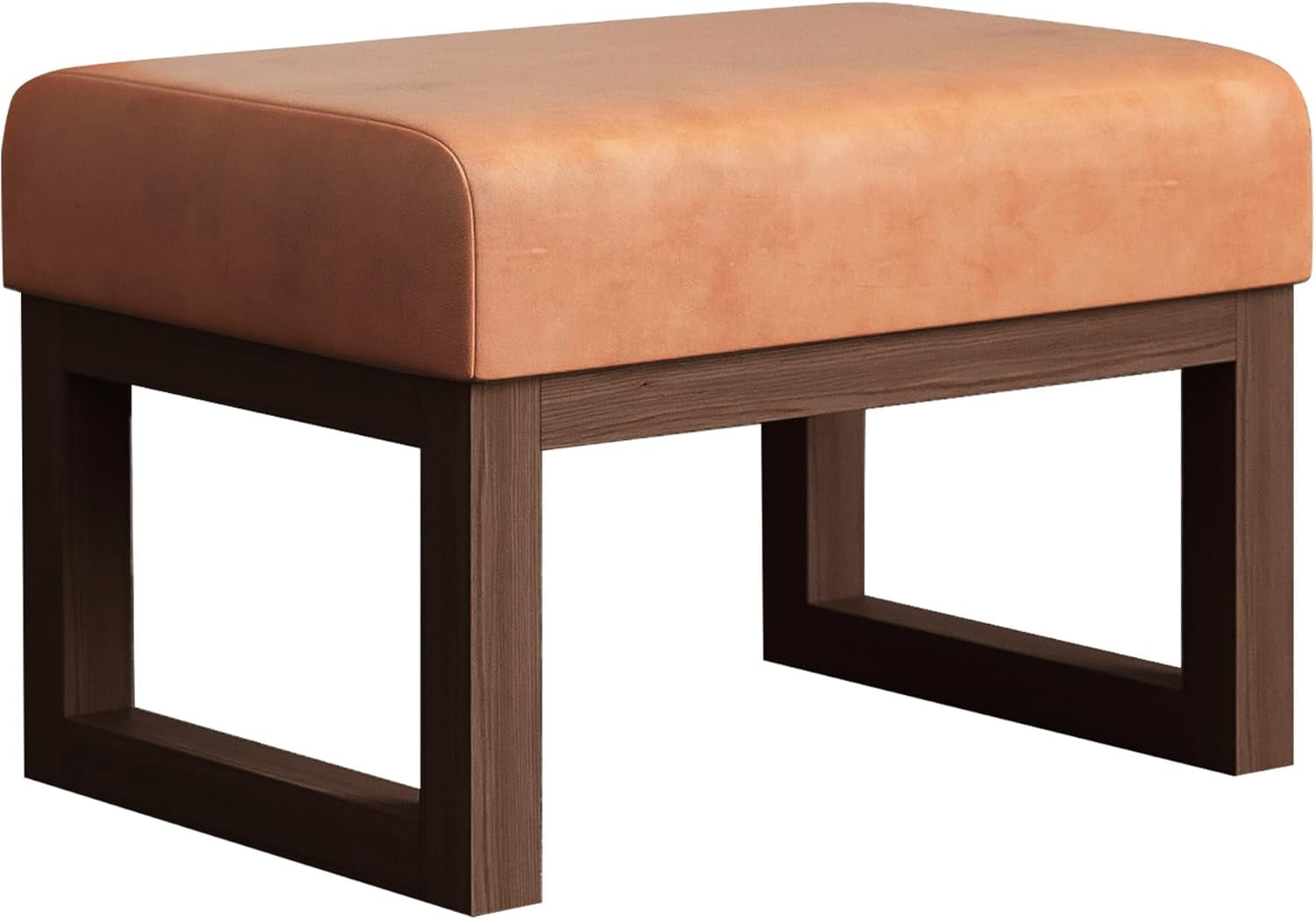 19 Inch Wide Ottoman Foot Rest, Rectangle Foot Stools with Solid Wood ...