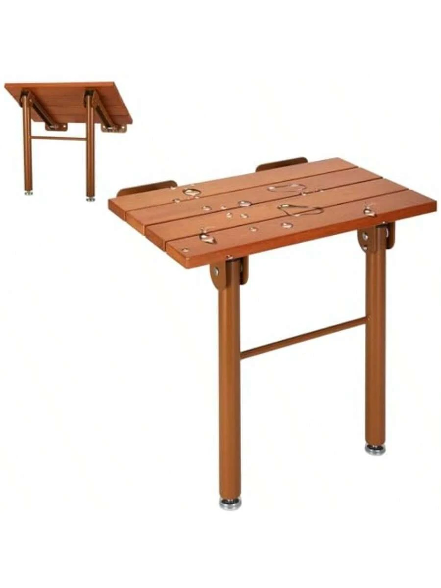 19 Inchs Folding Teak Shower Seat Wall Mounted Fold Down Shower Seat ...