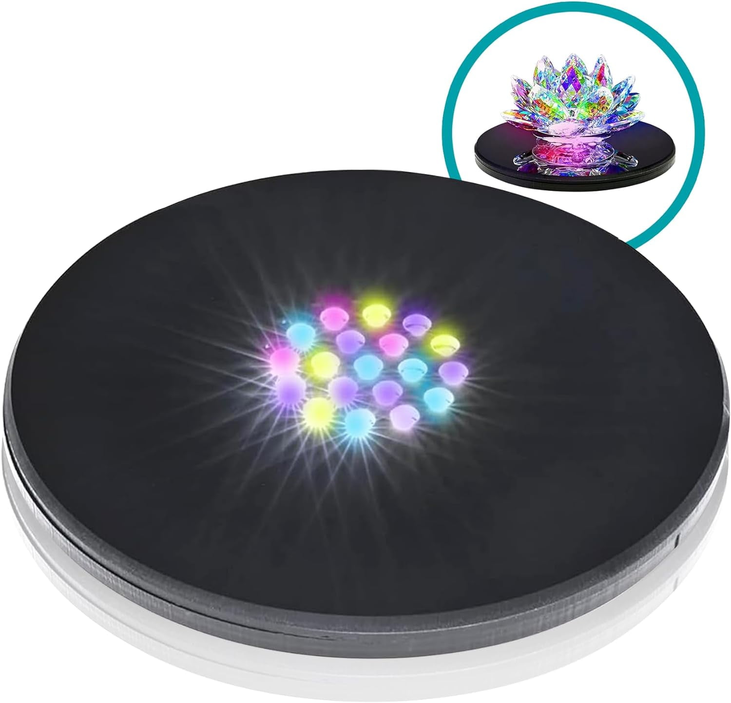 19 LED Color Changing Stand Base,Circular Illuminated Display Pedestal ...