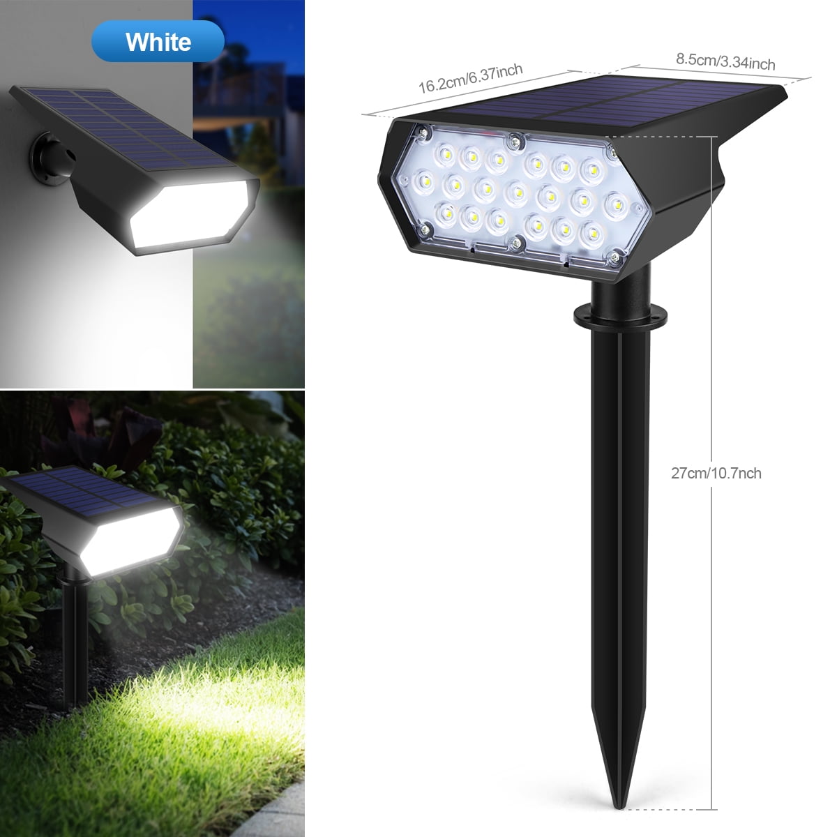 19 LED Solar Spot Lights IP65 Waterproof Outdoor RGB Solar Landscape ...