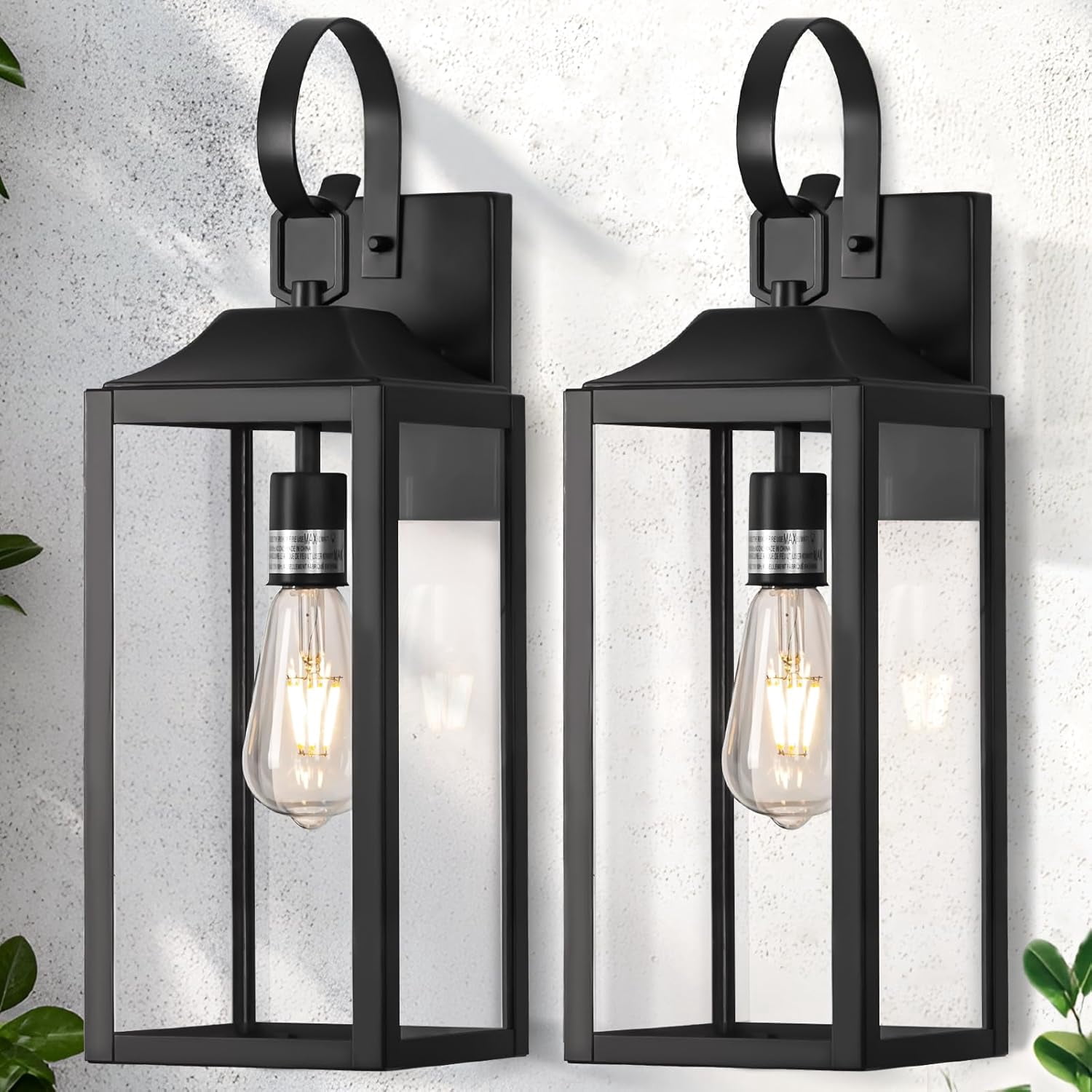 19" Large Outdoor Light Fixture 2 Pack, Porch Lights Sconce Exterior ...