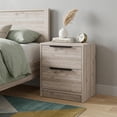 19" Light Gray Wood Two Drawer Nightstand - Walmart.com