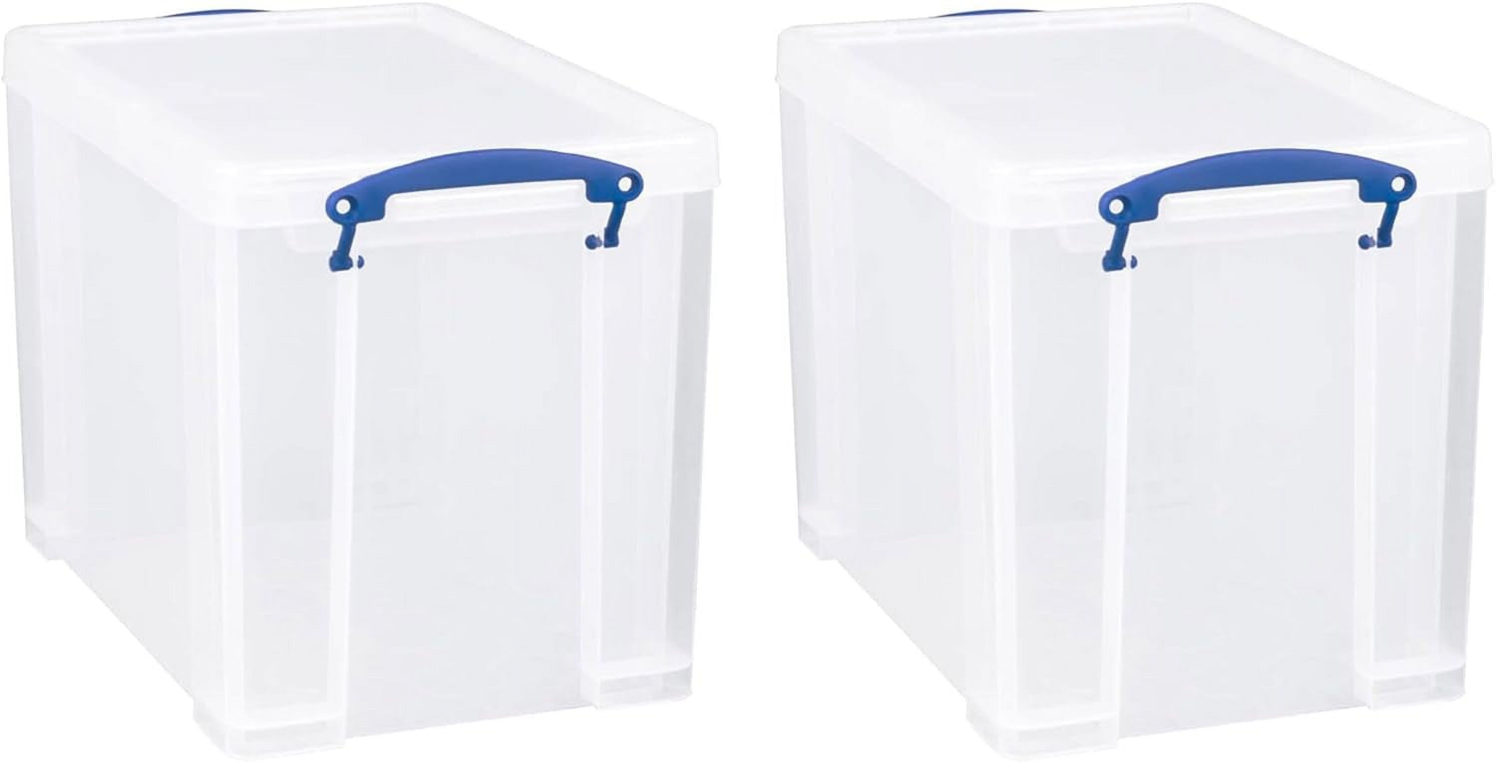 19 Liter Plastic Stackable Storage Container w/Snap Lid & Built-In Clip ...