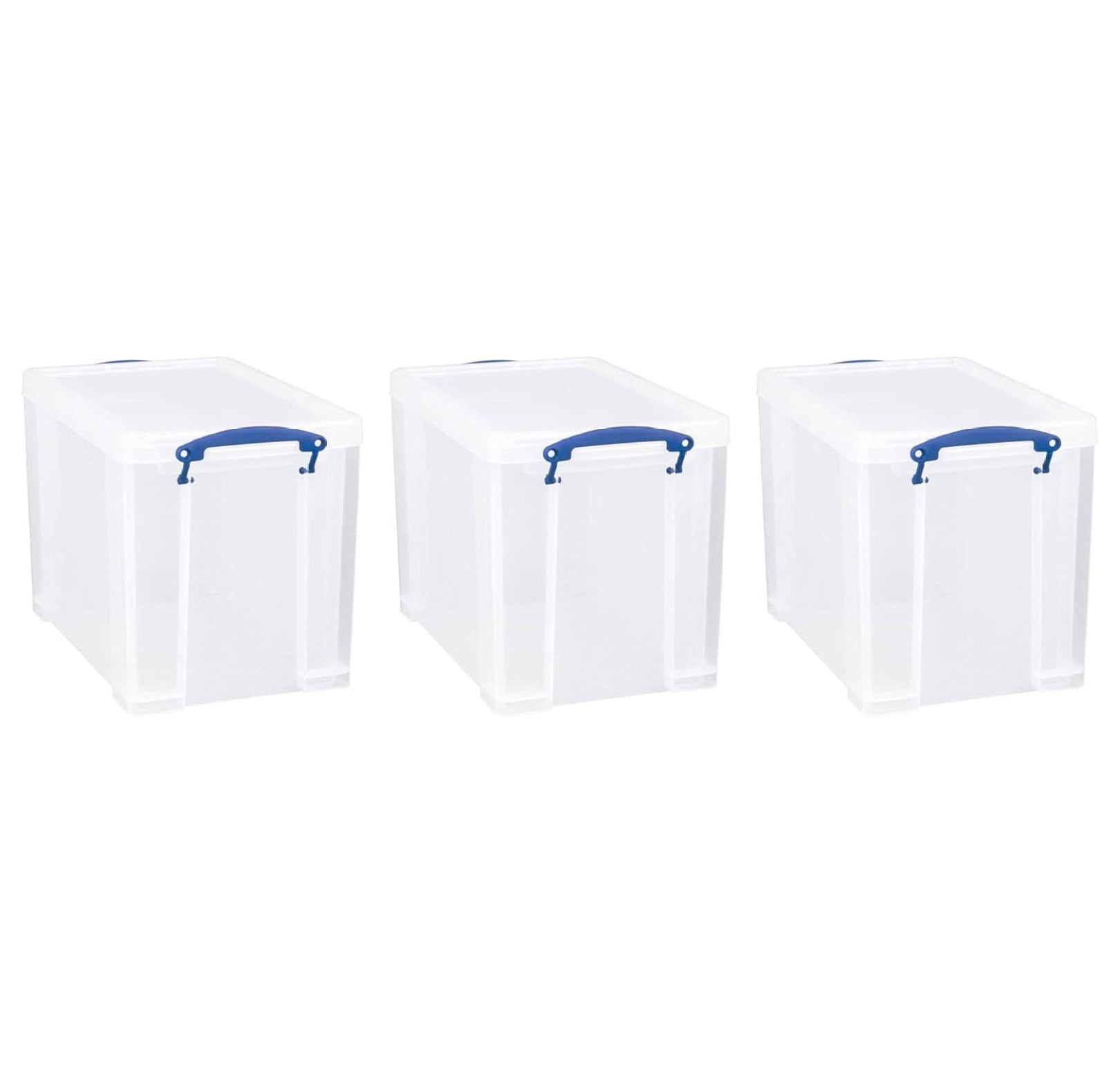 19 Liter Plastic Stackable Storage Container w/Snap Lid & Built-In Clip ...