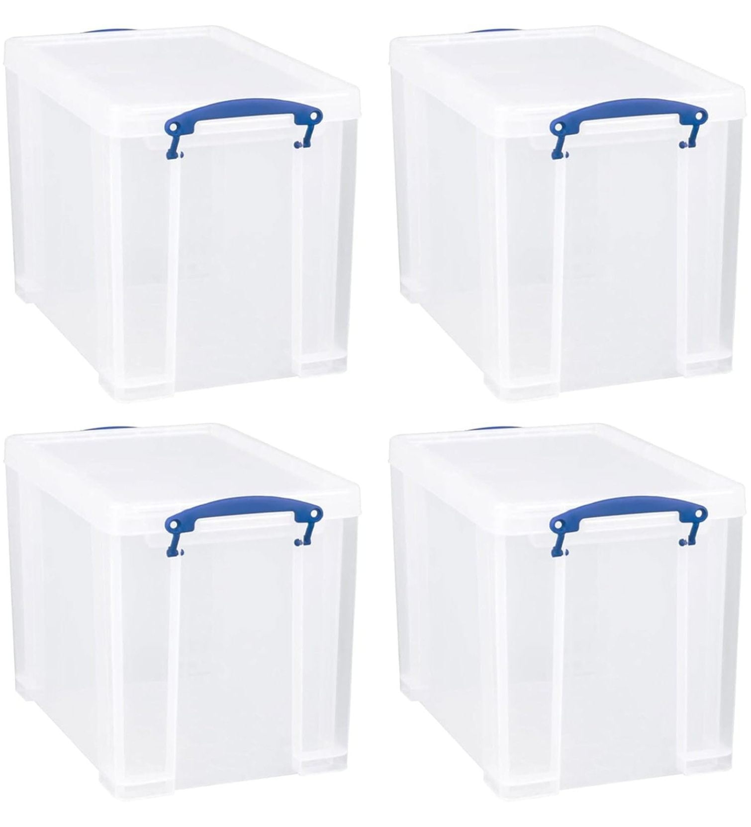 19 Liter Plastic Stackable Storage Container w/ Snap Lid & Built-In ...