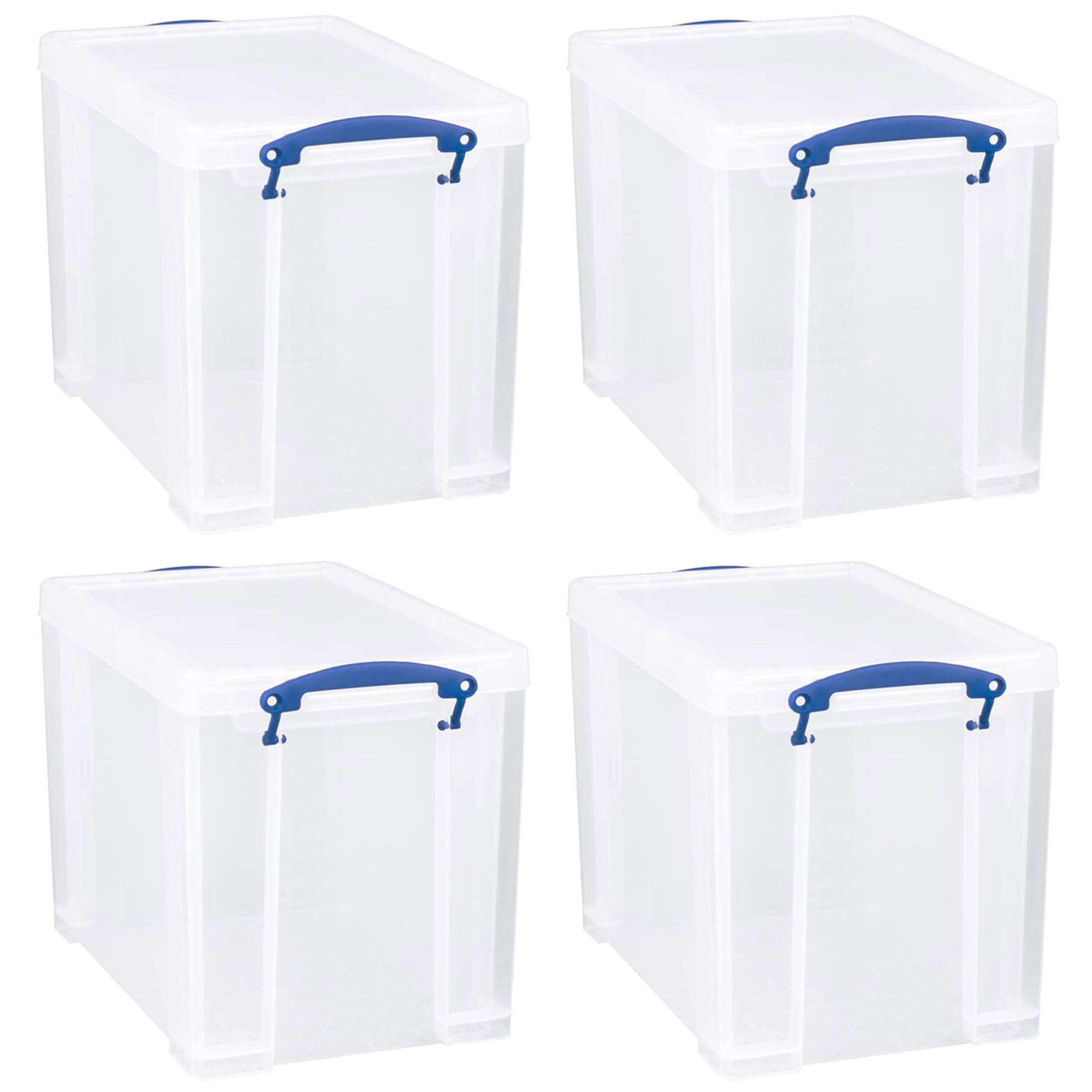 19 Liter Plastic Stackable Storage Container w/ Snap Lid & Built-In ...