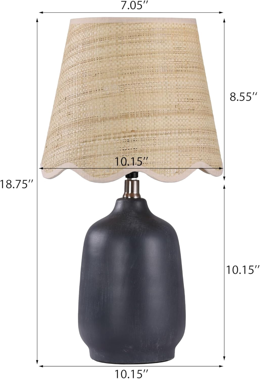 19" Modern Ceramic Table Lamp for Living Room Cream Base Desk Lamps for ...