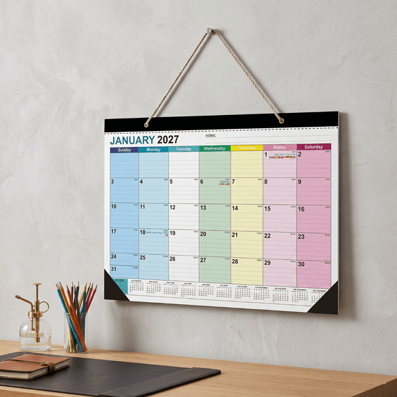 19 Month Wall Calendar 2026-2027 - Jun 2026 to Dec 2027 - Large Grid ...