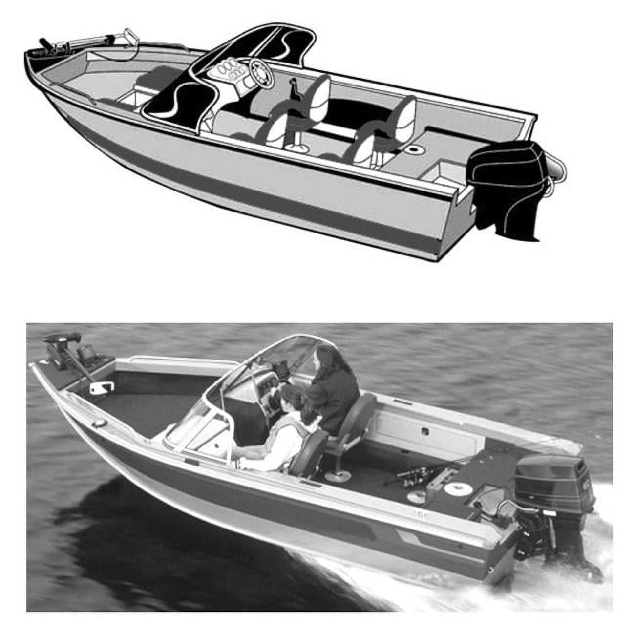 19 O-B Vhull Aluminum Fishing Boat Cover with Walk Thru Windshield ...