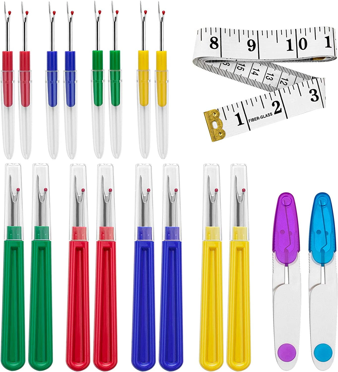 19 PCS Sewing Seam Rippers Set, 16 Thread Remover Kit and 2 Sewing ...