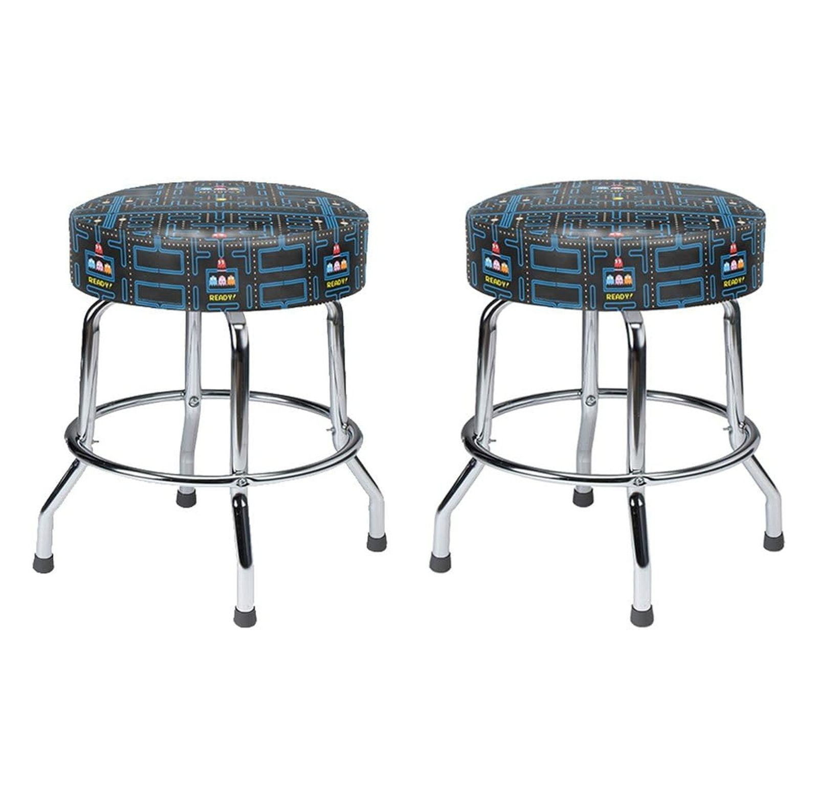 19" Pac Man Arcade Game Cocktail Table Swivel Bar Stools - Set of Two ...