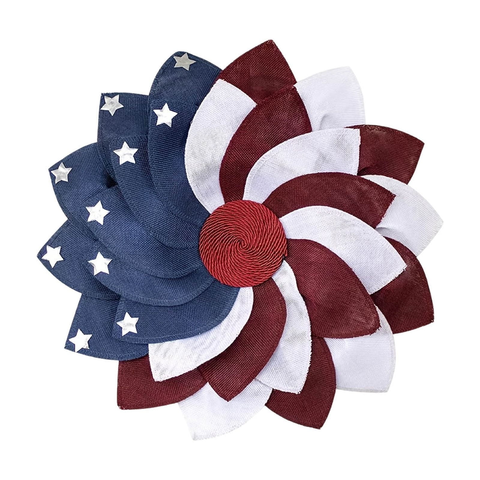19" Patriotic 4th of July Wreath - Red White & Blue American Flag ...