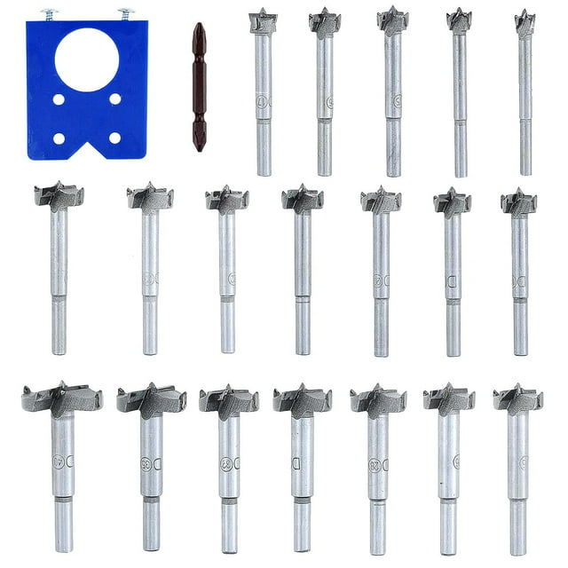 19 Pcs Forstner Drill Bit Set 10-40mm (2/5" to 1-4/7") Hole Saw Wood ...