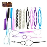 19 Pcs Hair Braiding Tool, DIY Hair Styling Tool Kit Updo Ponytail ...