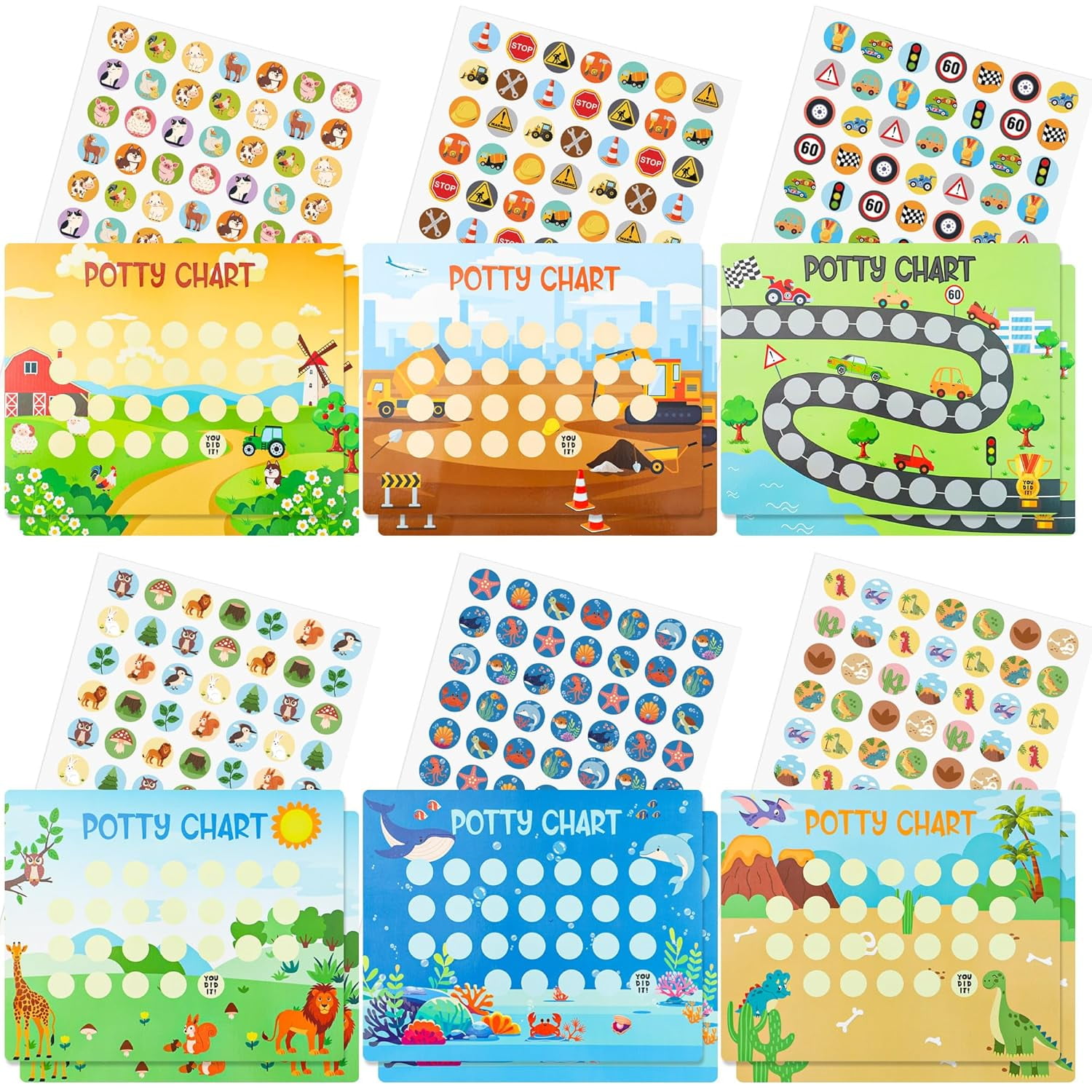 19 Pcs Potty Training Chart for Toddlers Boys Potty Training Reward ...
