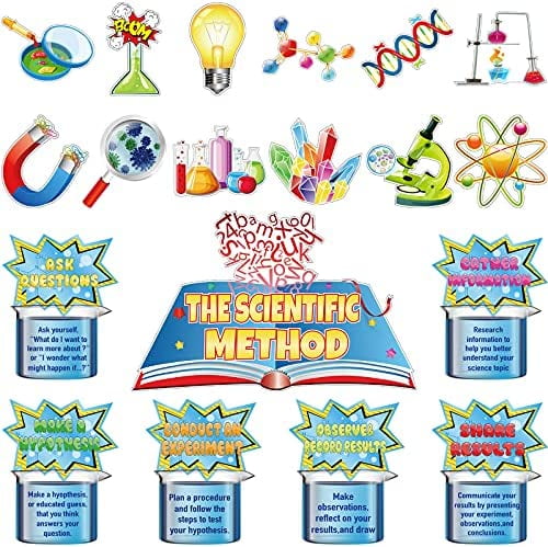 19 Pcs Science Bulletin Board Set Science Classroom Poster Decorations ...
