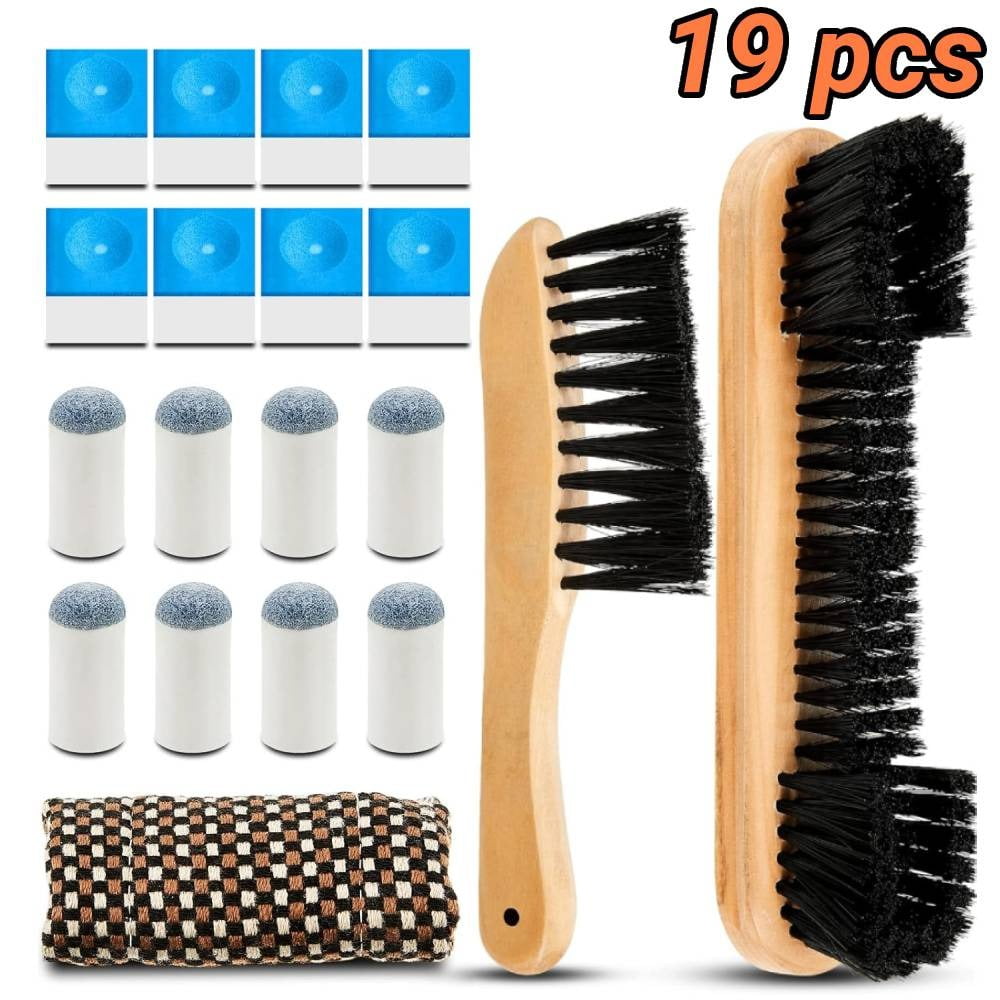 19-Piece Billiards Pool Table Maintenance Kit, Rail Brush, Cue Chalk ...