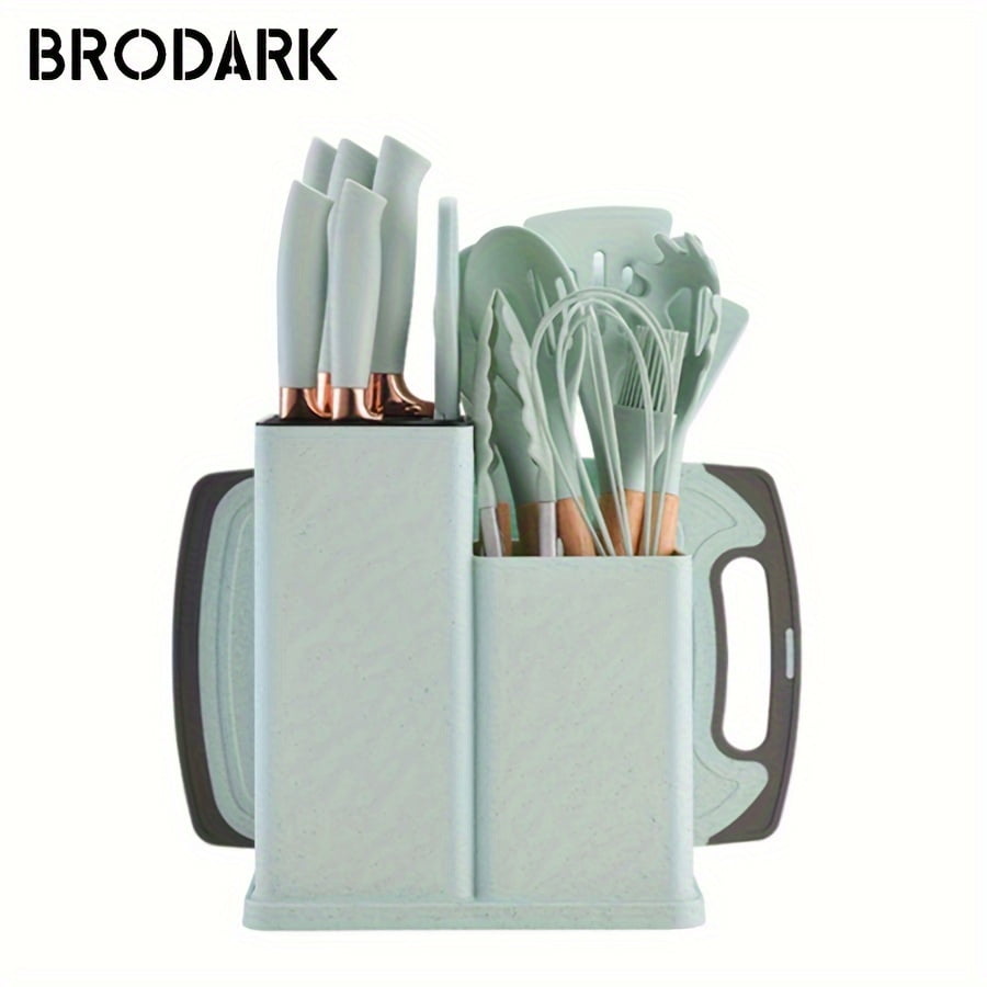 19-Piece Brodark Bucket Silicone Kitchenware Set - Food Grade Silicone ...