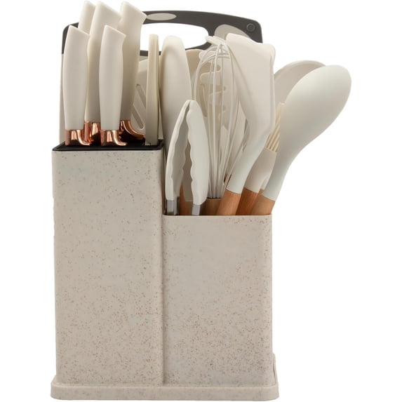 19-Piece Kitchen Utensils Set - Silicone Cooking Utensils, Non-Toxic ...