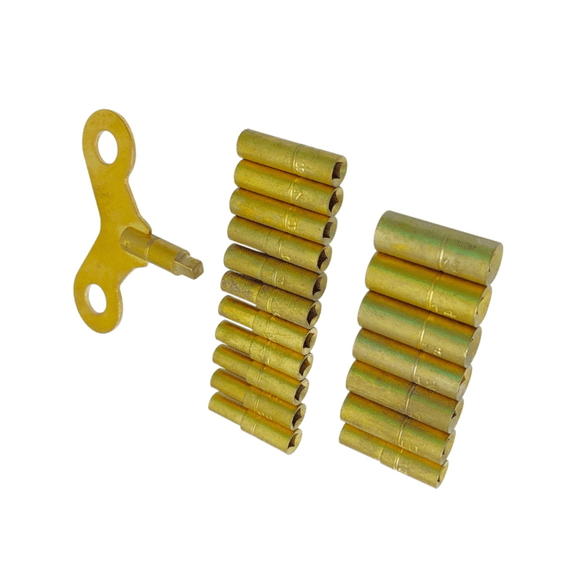 19-Piece Universal Clock Winding Key Set - Brass Clock Keys Number 000 ...