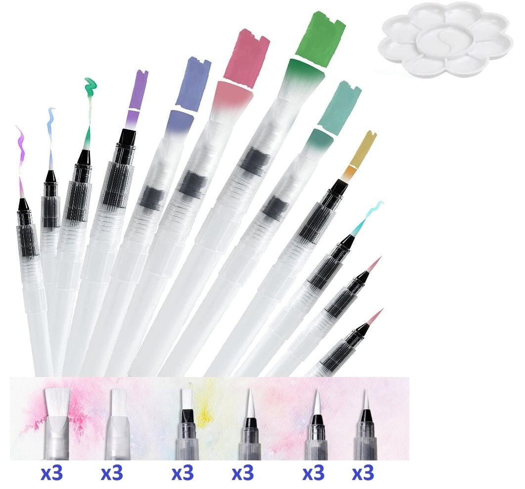 19 Piece Water Color Brush Pen Set, 18pcs Watercolor Paint Pens ,1 ...