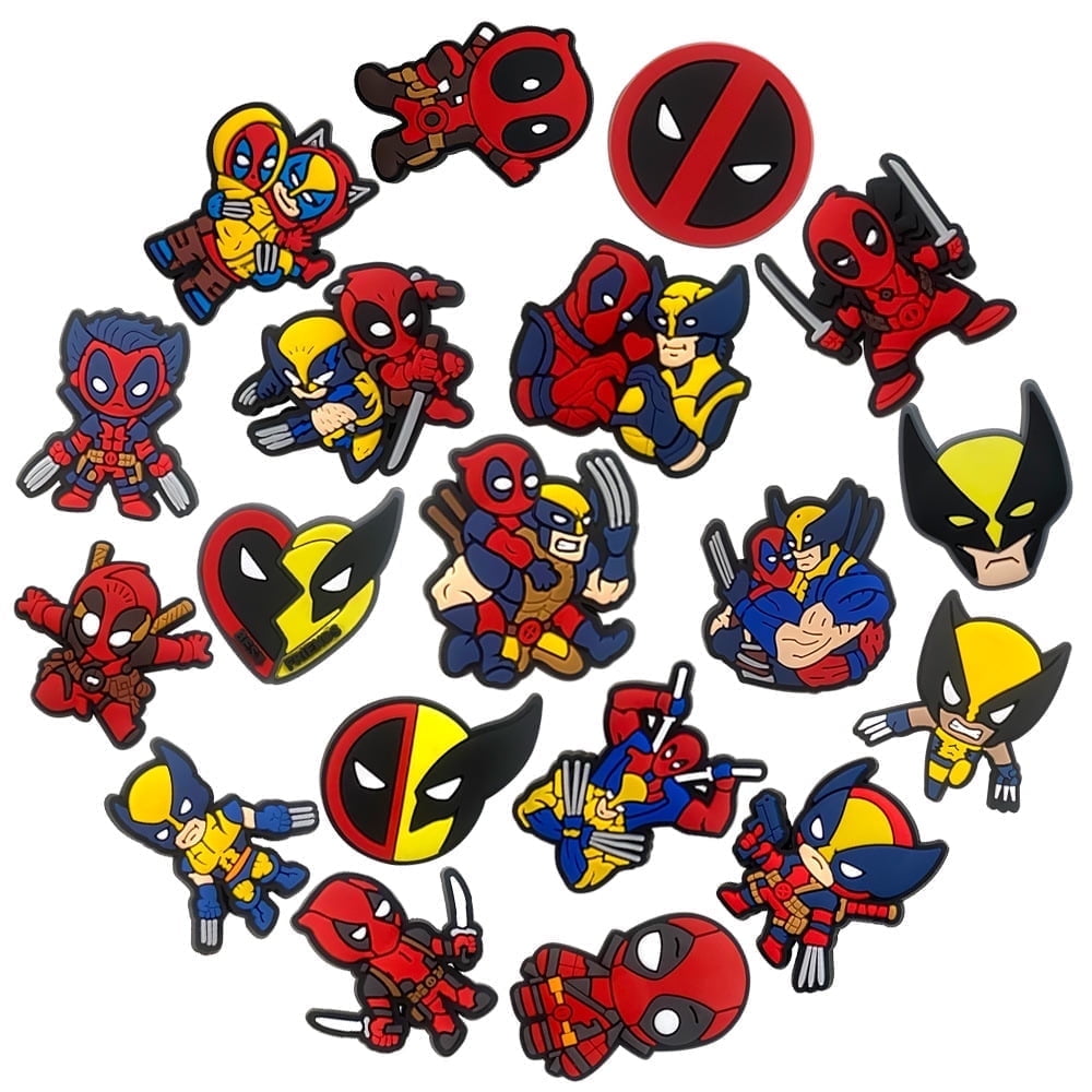 19-Piece Wolverine PVC Shoe Charms Pack, No-Repeat Cute Cartoon Shoes ...