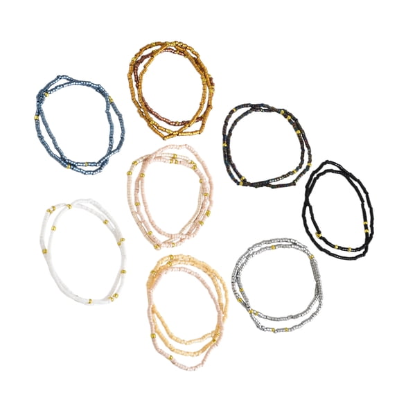 19 Pieces Elastic Cord Glass Bead Bracelets Set Comfort Fit Design for ...