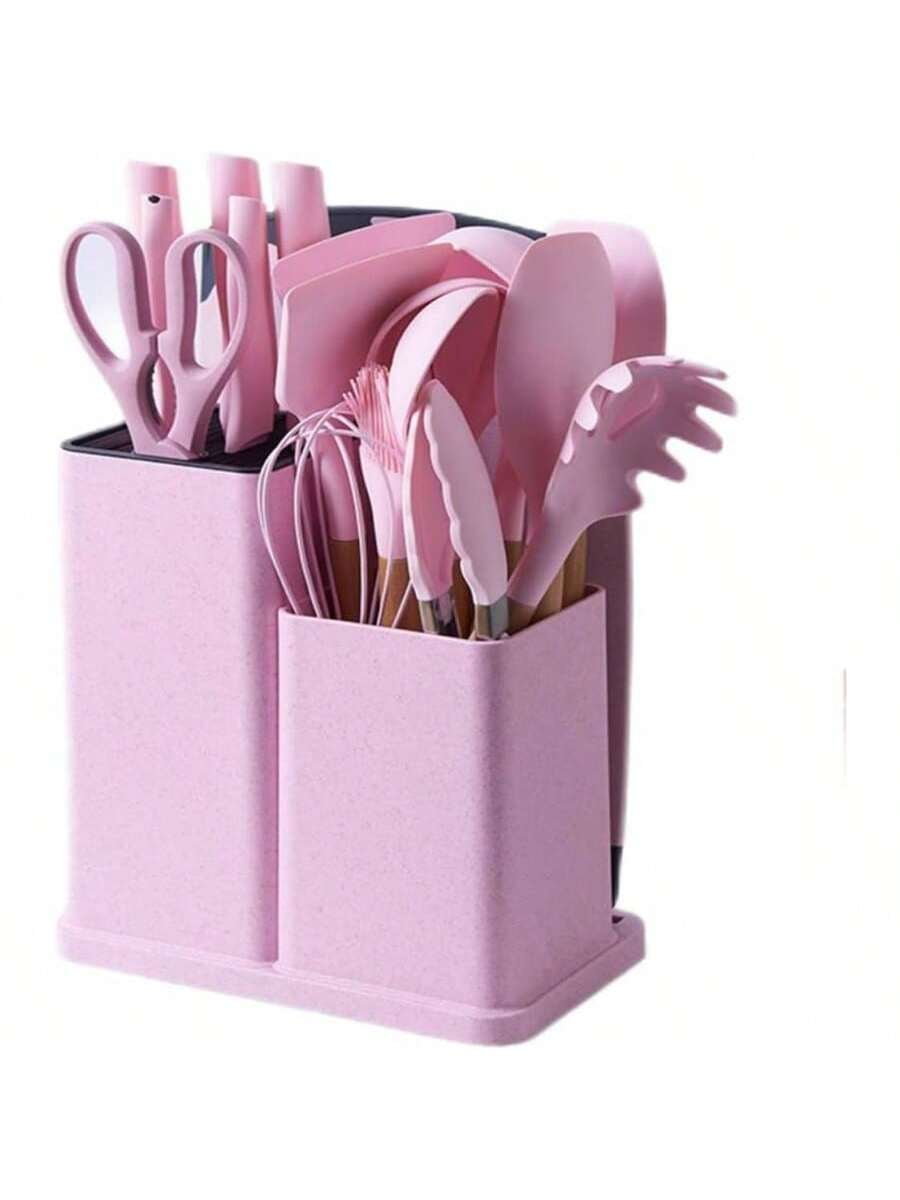 19 Pieces Kitchen Utensils And Knife Set With Block, With 9 Piece ...