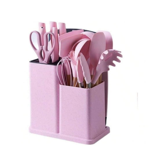 19 Pieces Kitchen Utensils And Knife Set With Block, With 9 Piece ...