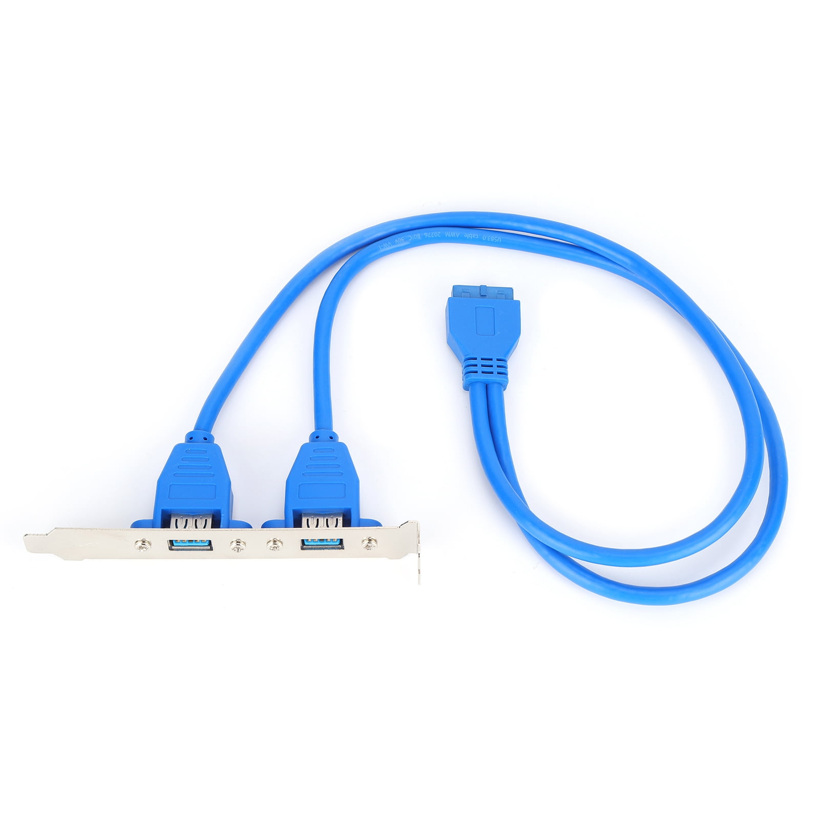 19-Pin USB Rear Panel Bracket to Dual Port A Female Extension Baffle ...