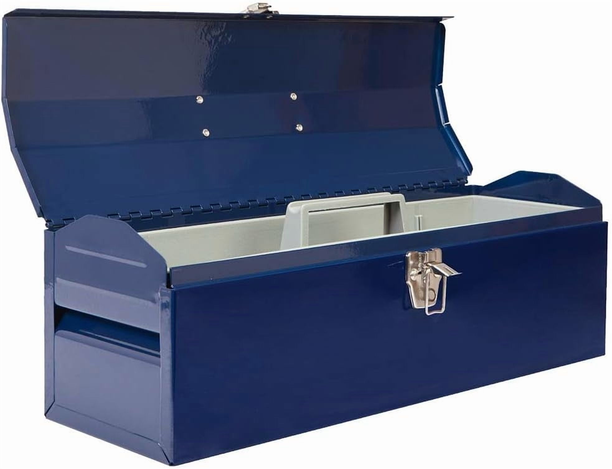 19" Portable Toolbox Blue Parts Management Tools Storage Box, 19.1" L x ...