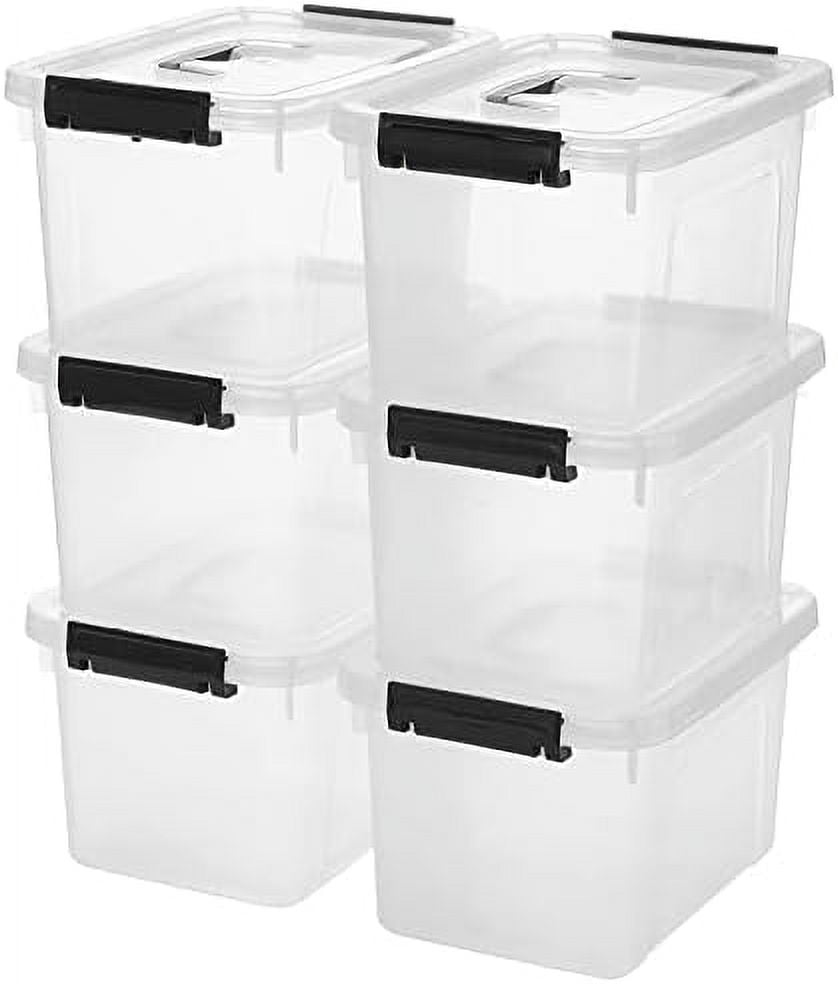 19 Quart Plastic Storage Bins with Lids, 6-Pack Stackable Clear Storage ...