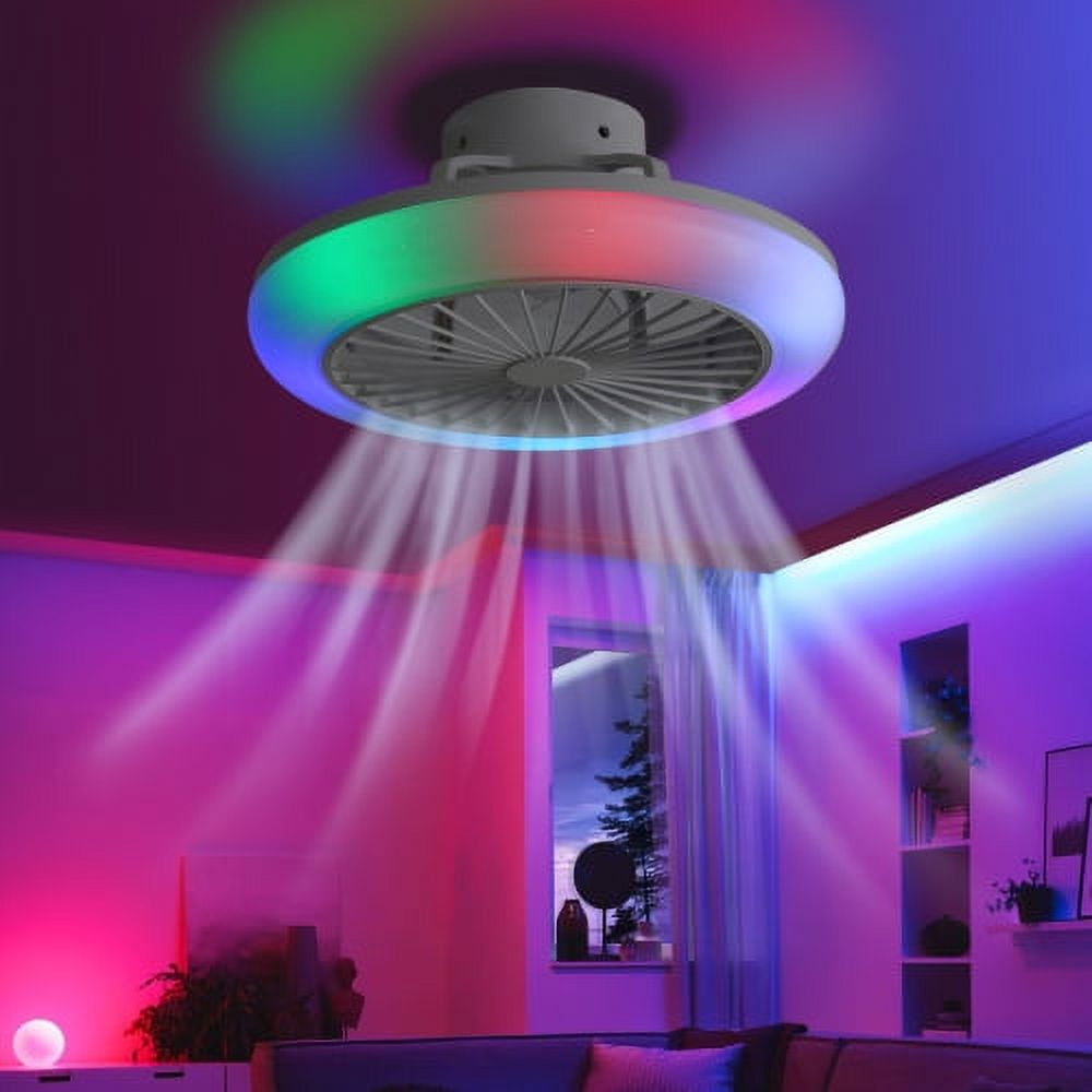 19'' RGB Dimmable LED Enclosed Ceiling Fans for Kids Room - Walmart.com