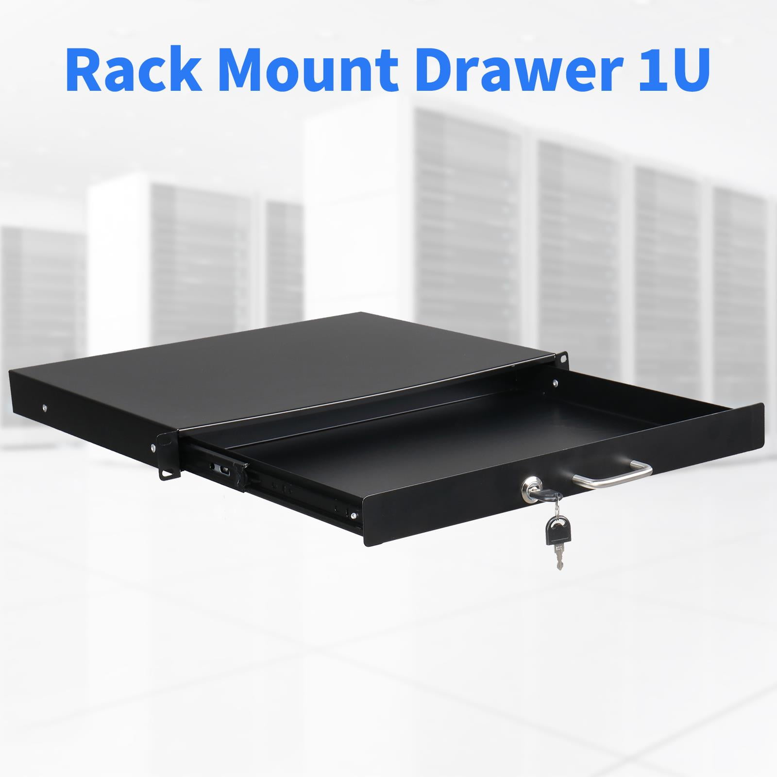 19" Rack Mount 2U 3U 4U Locking Drawer Pro Audio DJ Rack Lock Storage ...