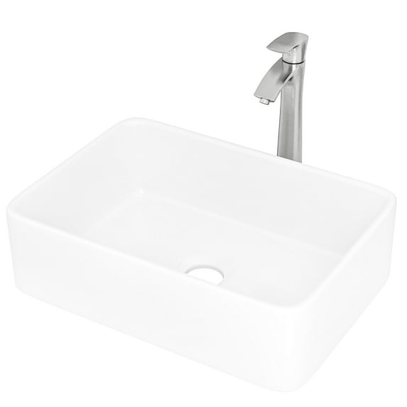 19" Rectangle Ceramic Vessel - Modern Design - Restaurant Bathroom - US ...