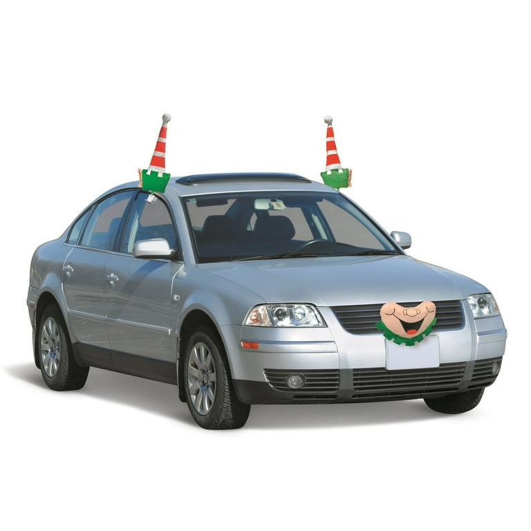19 Red and Green Elf Christmas Car Decorating Kit Universal Size