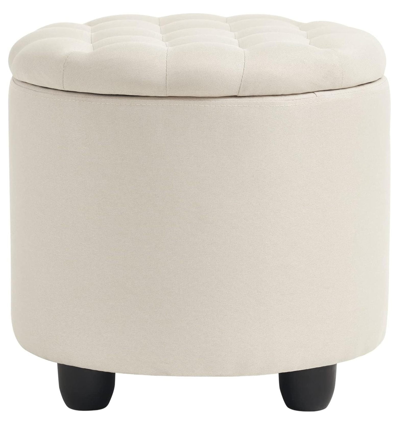 19" Round Storage Ottoman with Cover Lid, Tufted Round Ottoman with ...
