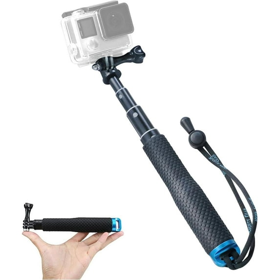 19” Short Extension Selfie Stick Compact Handle Grip Adjustable ...