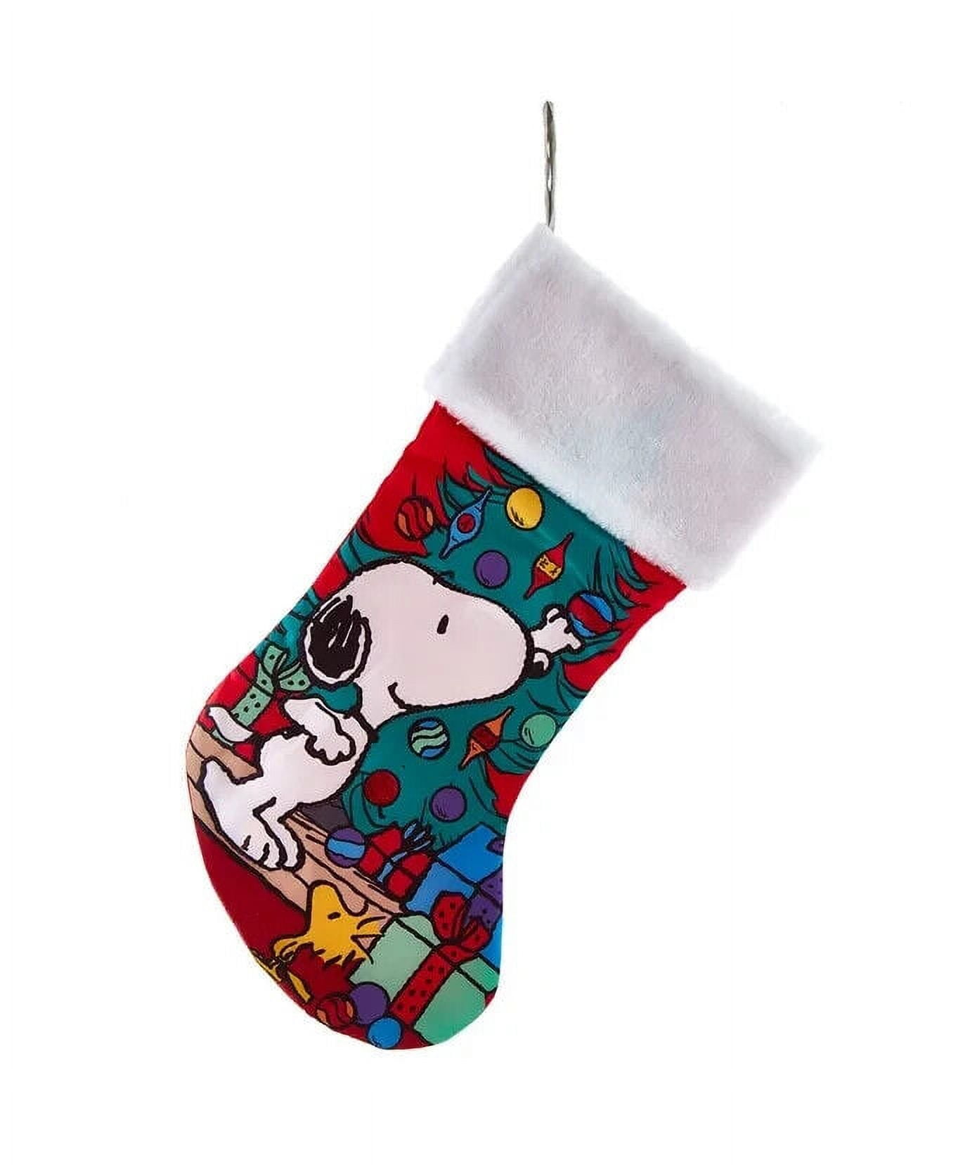 19" Snoopy Christmas Stocking, Peanuts Holiday Decoration Tree Stocking ...