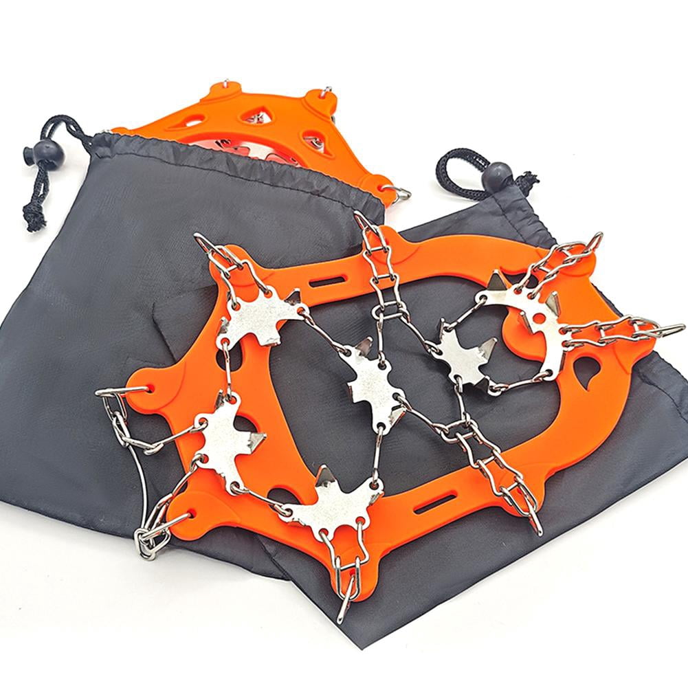 19 Spikes Crampons with Stainless Steel Chain, Anti Slip Ice Cleats for ...