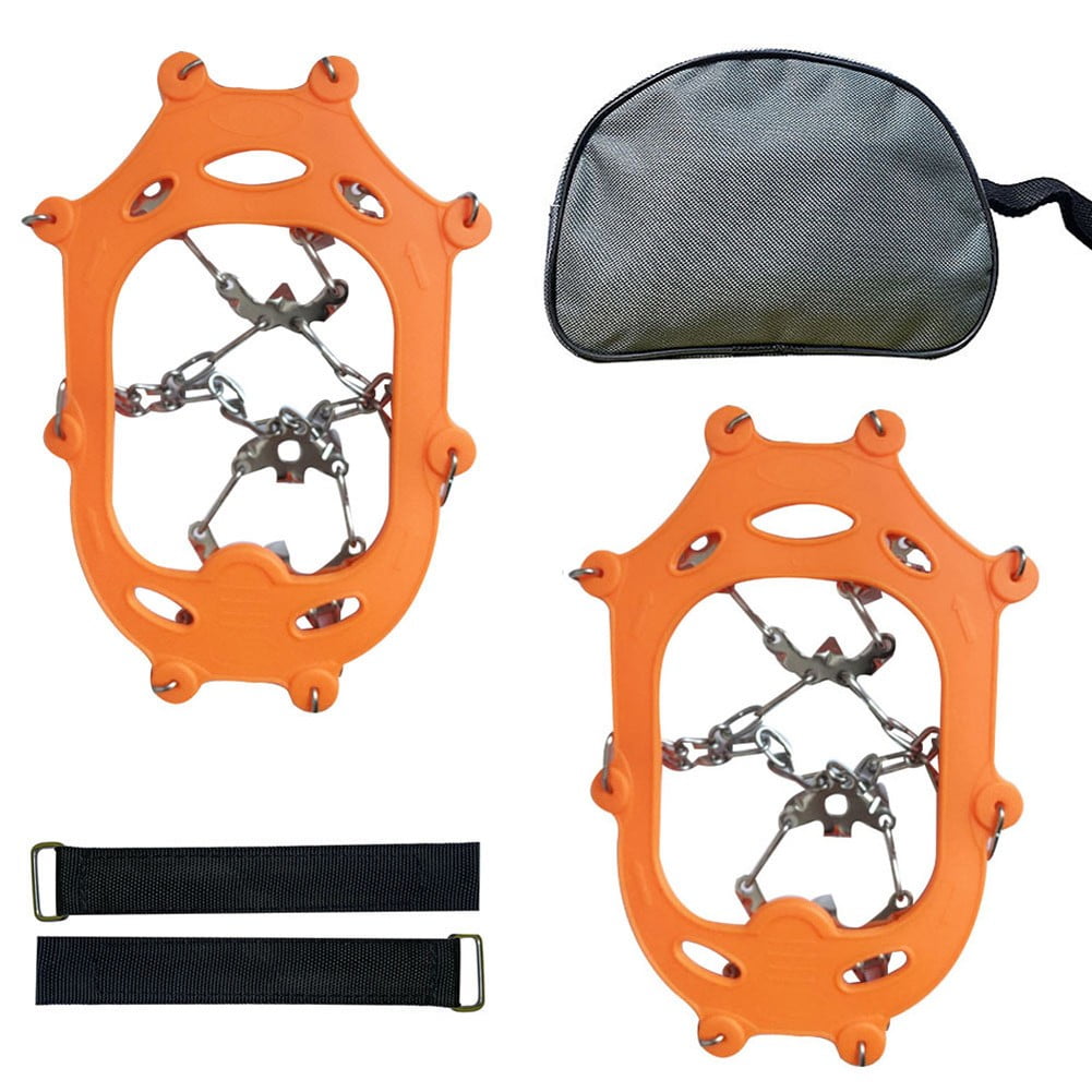19 Teeth Stainless Steel Ice Cleats Non-Slip Crampons for Hiking ...