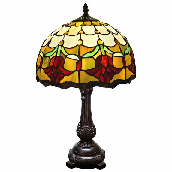 19" Tiffany Style Red Tulips Table Lamp - Walmart.com