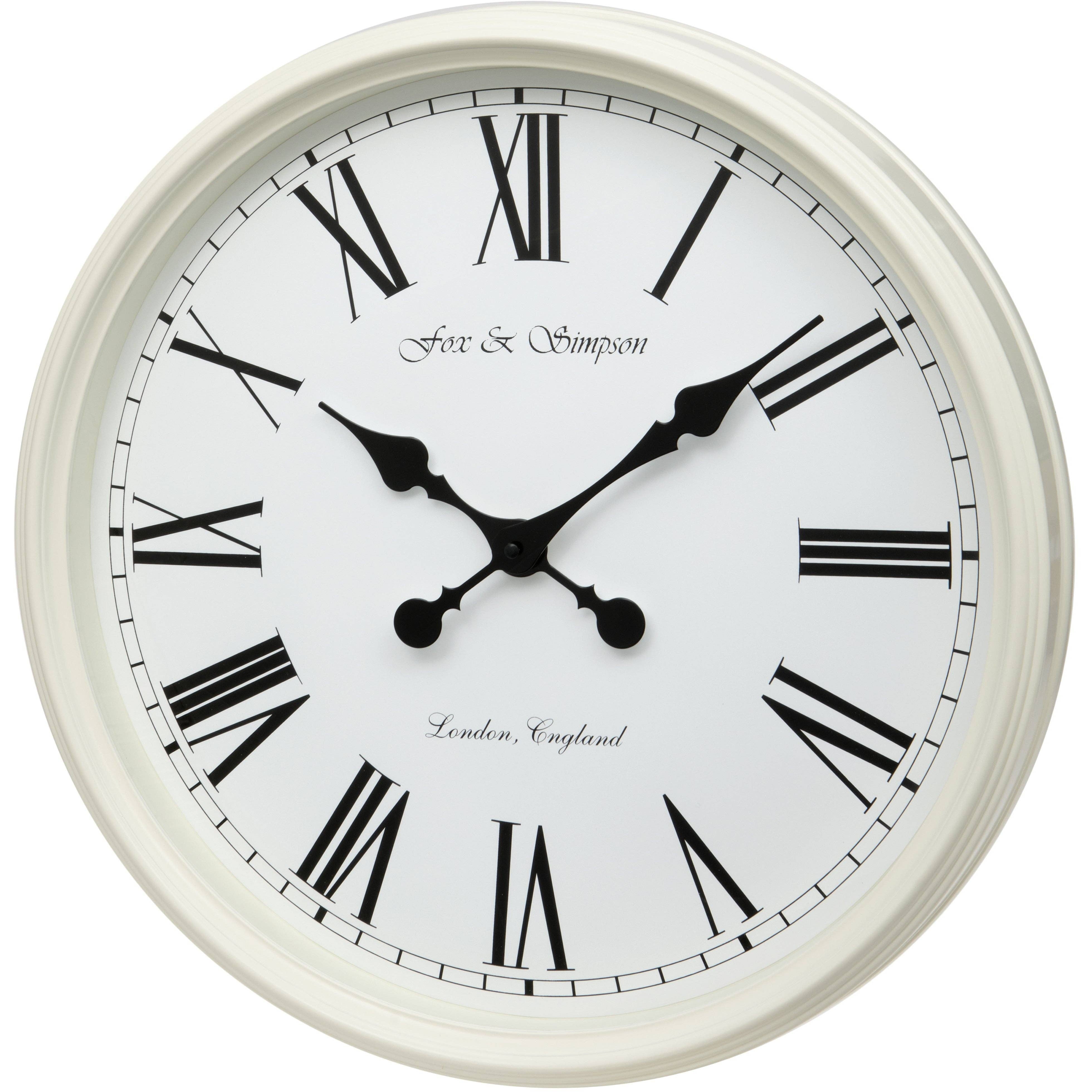 19" Vinceni 'Grand Central' Large Wall Clock in Cream - Walmart.com