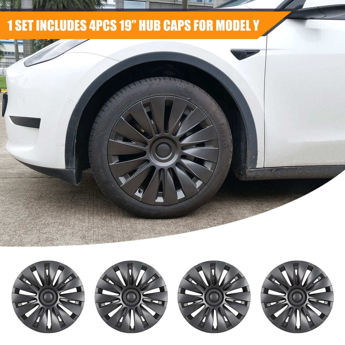 19" Wheel Rims Cover Hubcaps for 2020-2024 Tesla Model Y SUV,Snap on ...