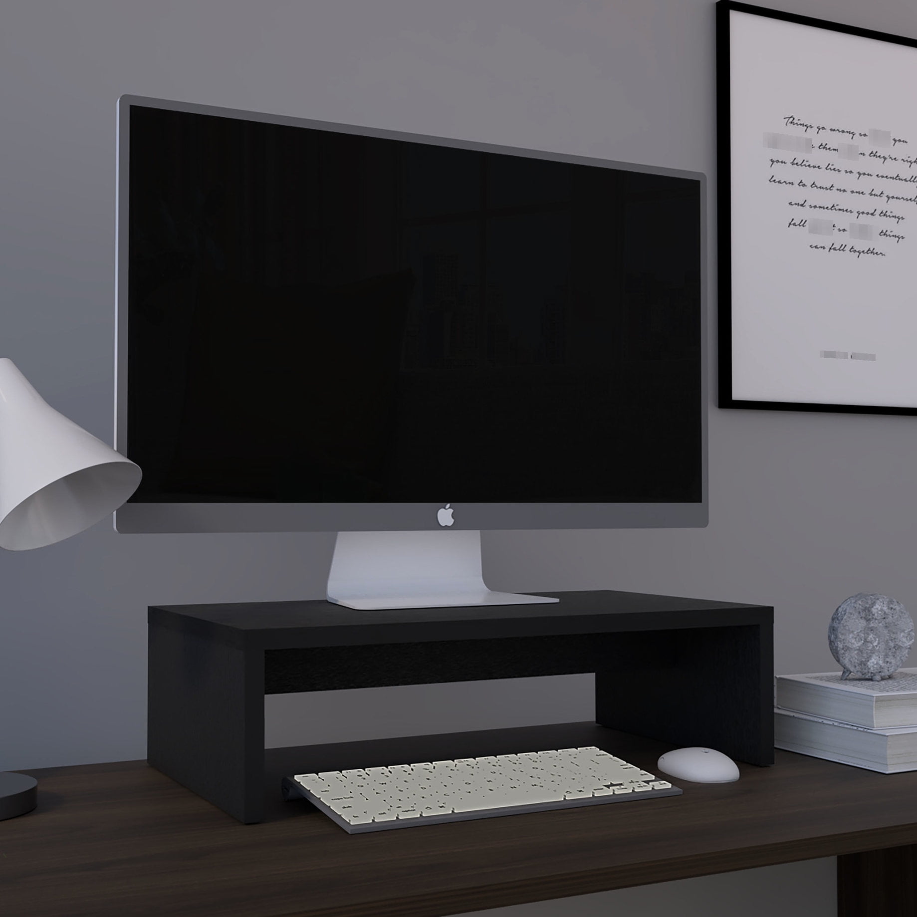19" Wide Monitor & Laptop Stand | Elevates Screen to Eye Level, Reduces ...